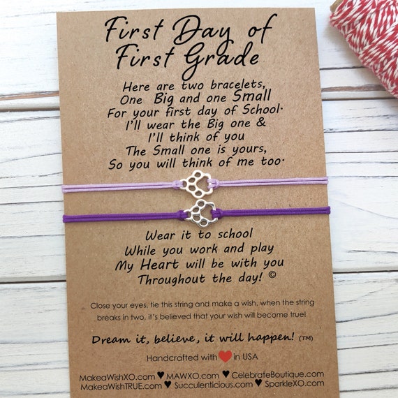 First Day of First Grade Bracelet Back to School Bracelets - Etsy