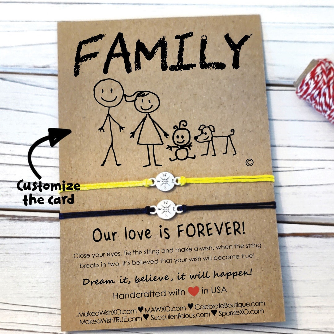 Family Wish Bracelet Gift for Mom Family Portrait Personalized Family ...