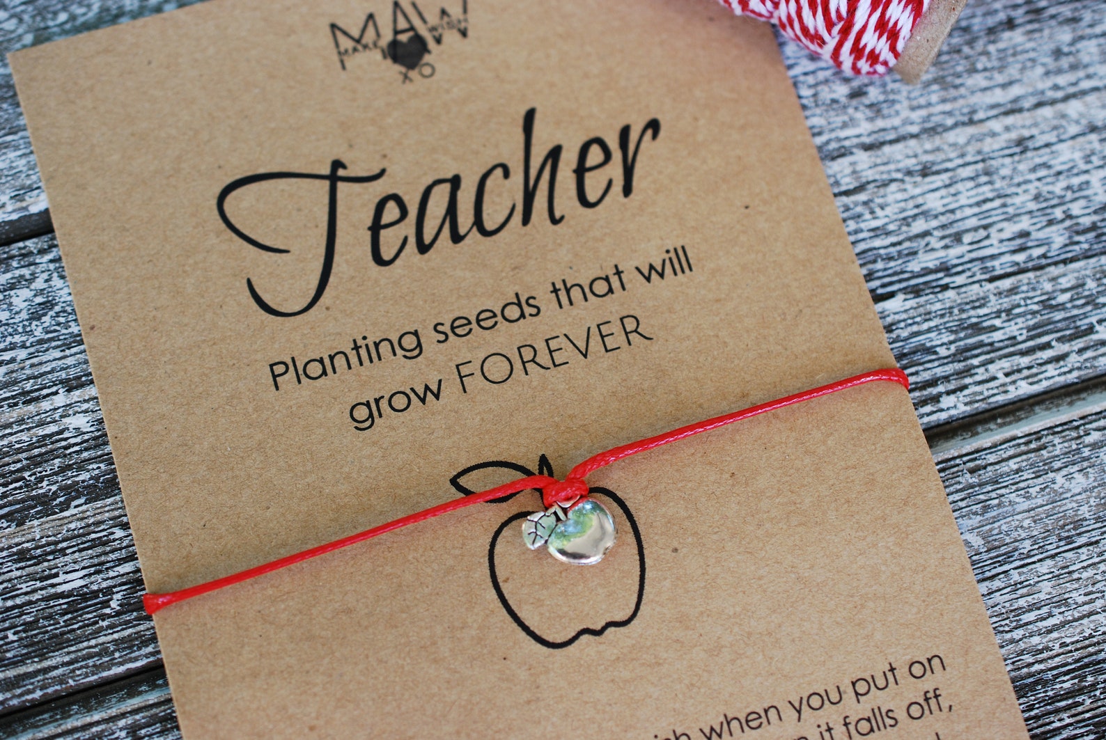 Teacher Gifts Friendship Bracelet Inspirational Gift for Teacher ...