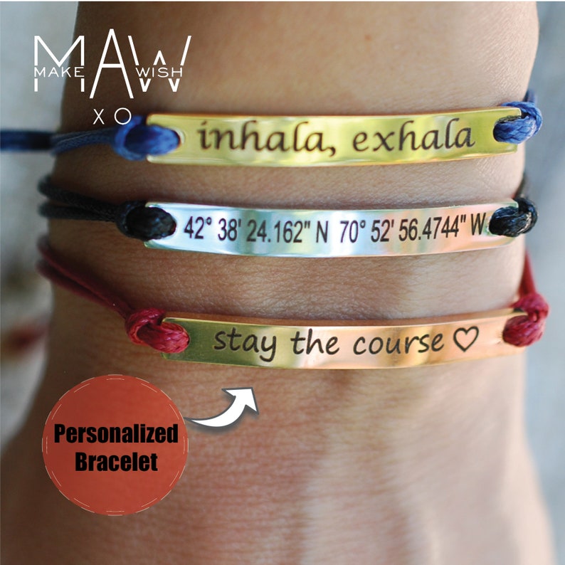 Mother Son Bracelets Engraved Bracelet for Mom Christmas - Etsy