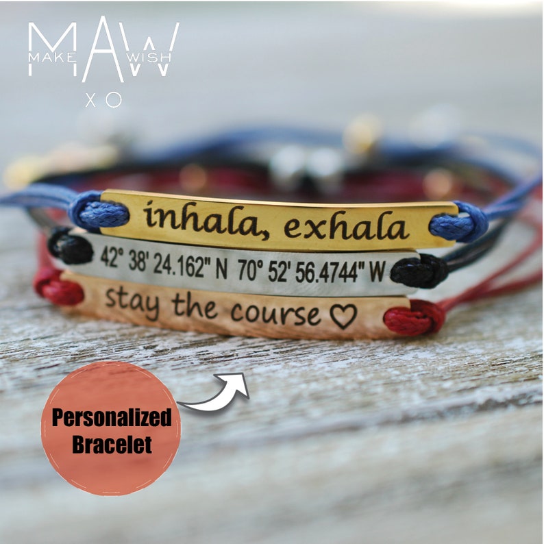 Mother Son Bracelets Engraved Bracelet for Mom Christmas - Etsy