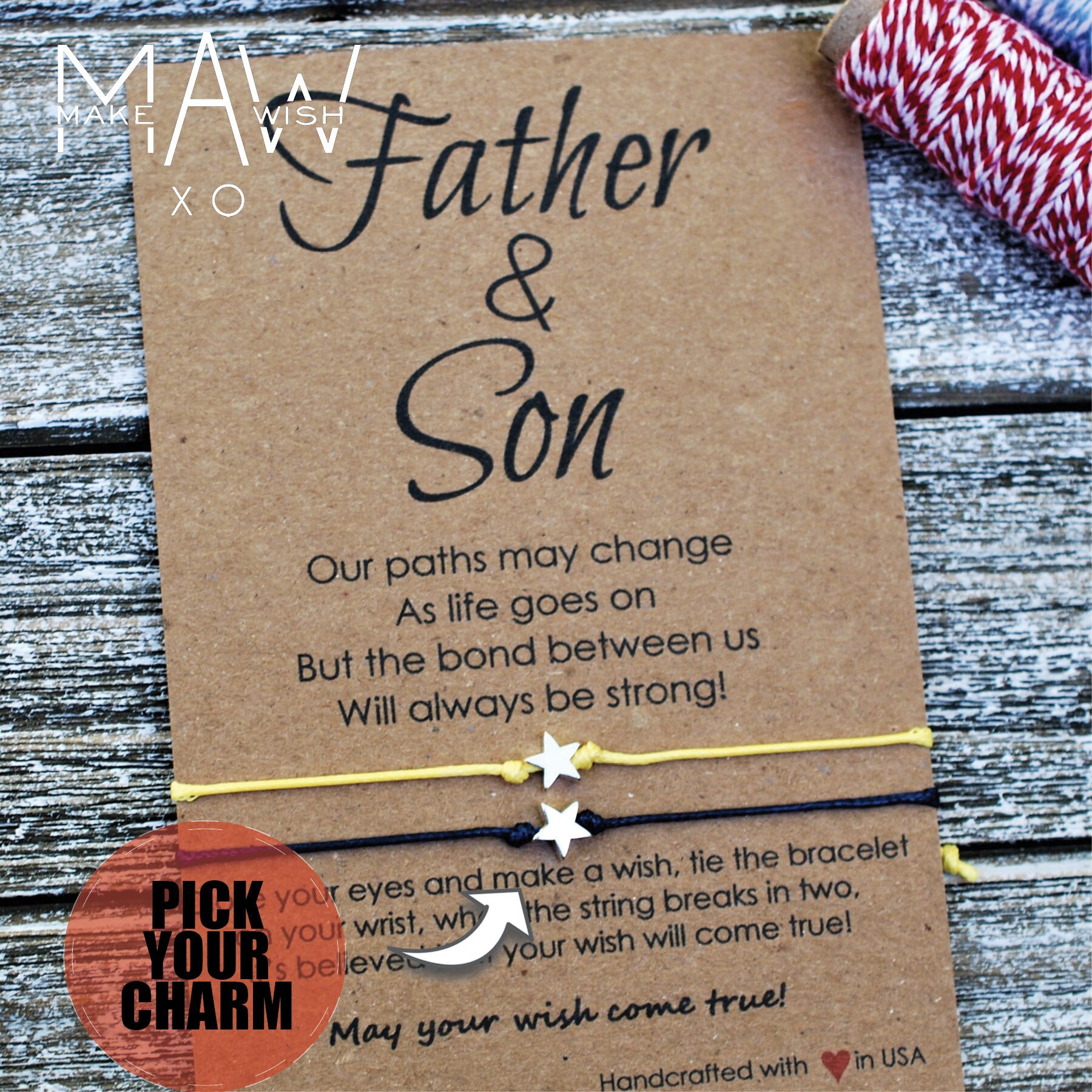 Father Son Bracelets Fathers Day Gift Dad Bracelet Dad Birthday Gift ...