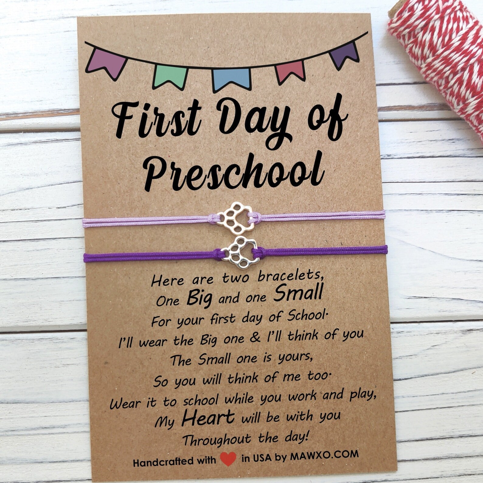 First Day of Preschool Bracelet, Back to School Bracelet, First Day of ...