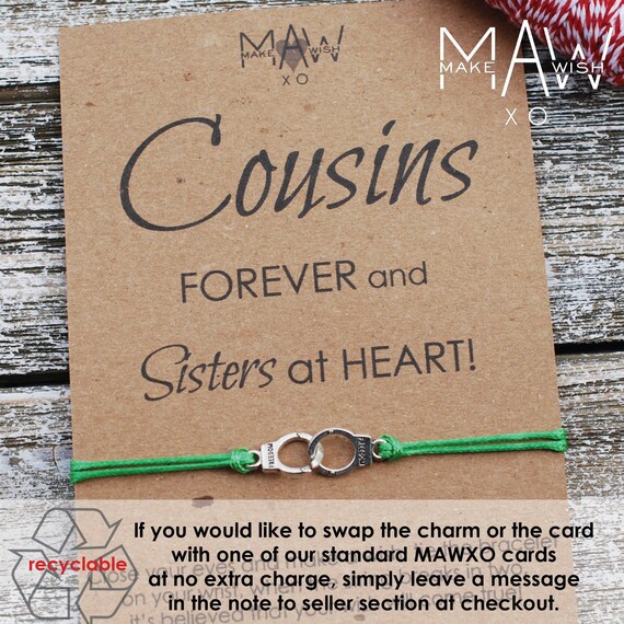 Cousin Bracelet for Cousin Friendship Bracelet Handcuffs | Etsy