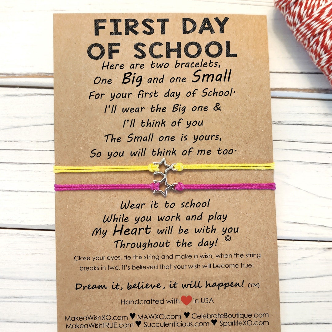 First Day of School Bracelet, Back to School Bracelet, Kindergarten ...