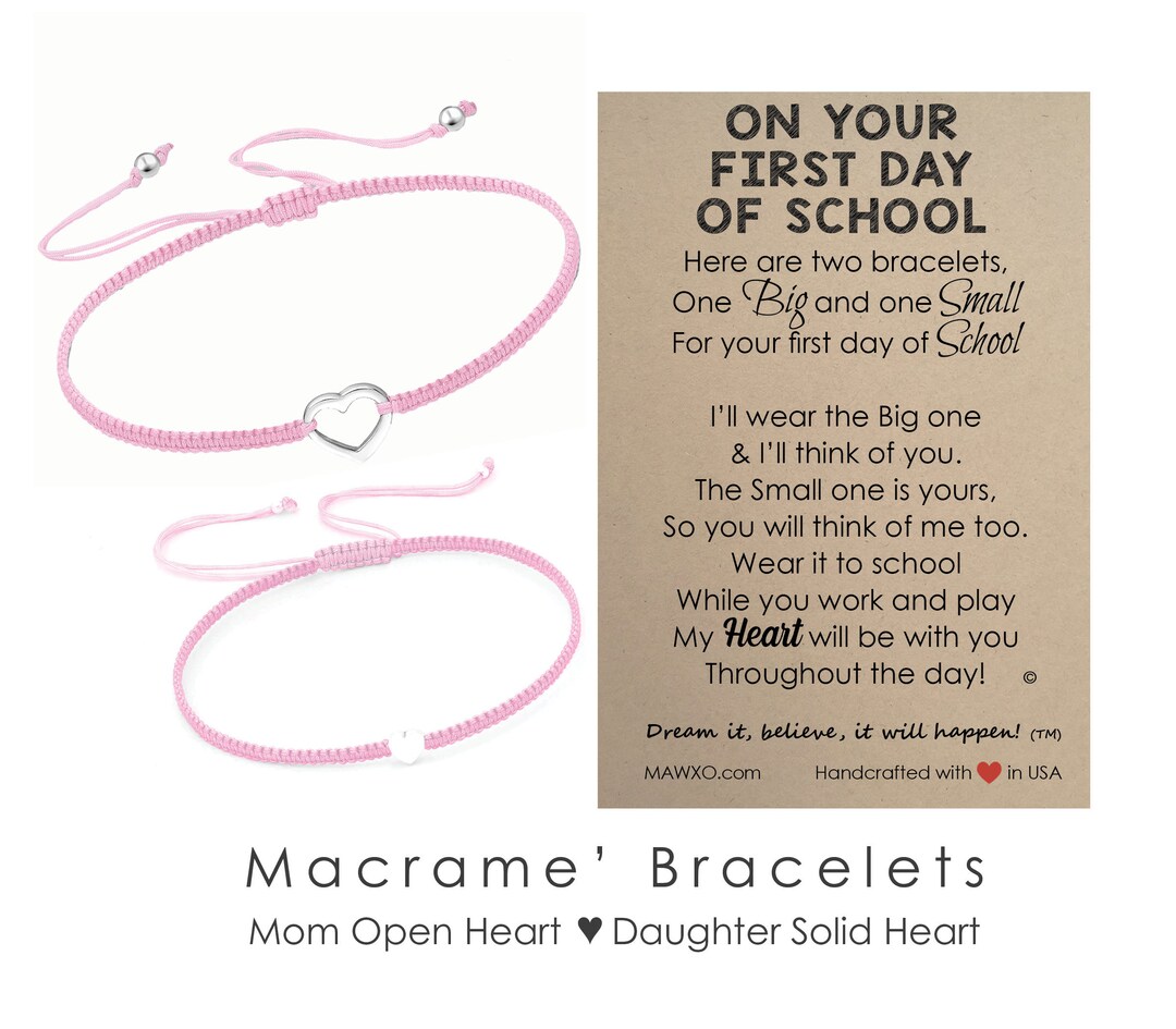 First Day of School Bracelet, Kindergarten Bracelet, Sterling Silver ...