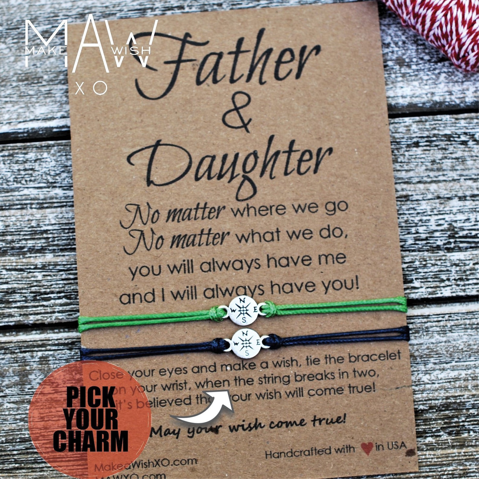 Father Daughter Bracelet Fathers Day Gift Dad Bracelet Dad Birthday Dad ...