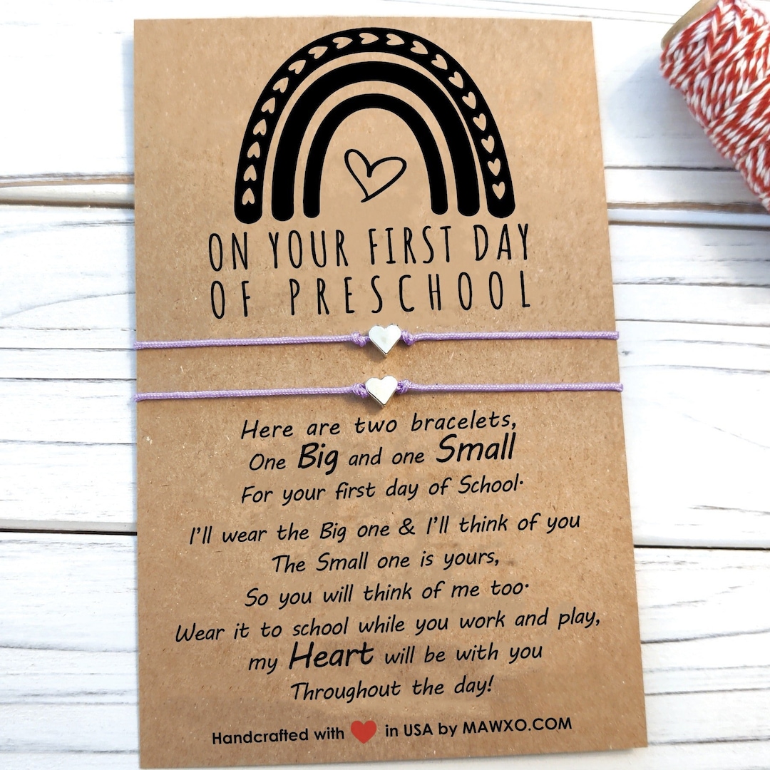 Preschool Bracelet First Day of Preschool First Day of School Bracelet ...