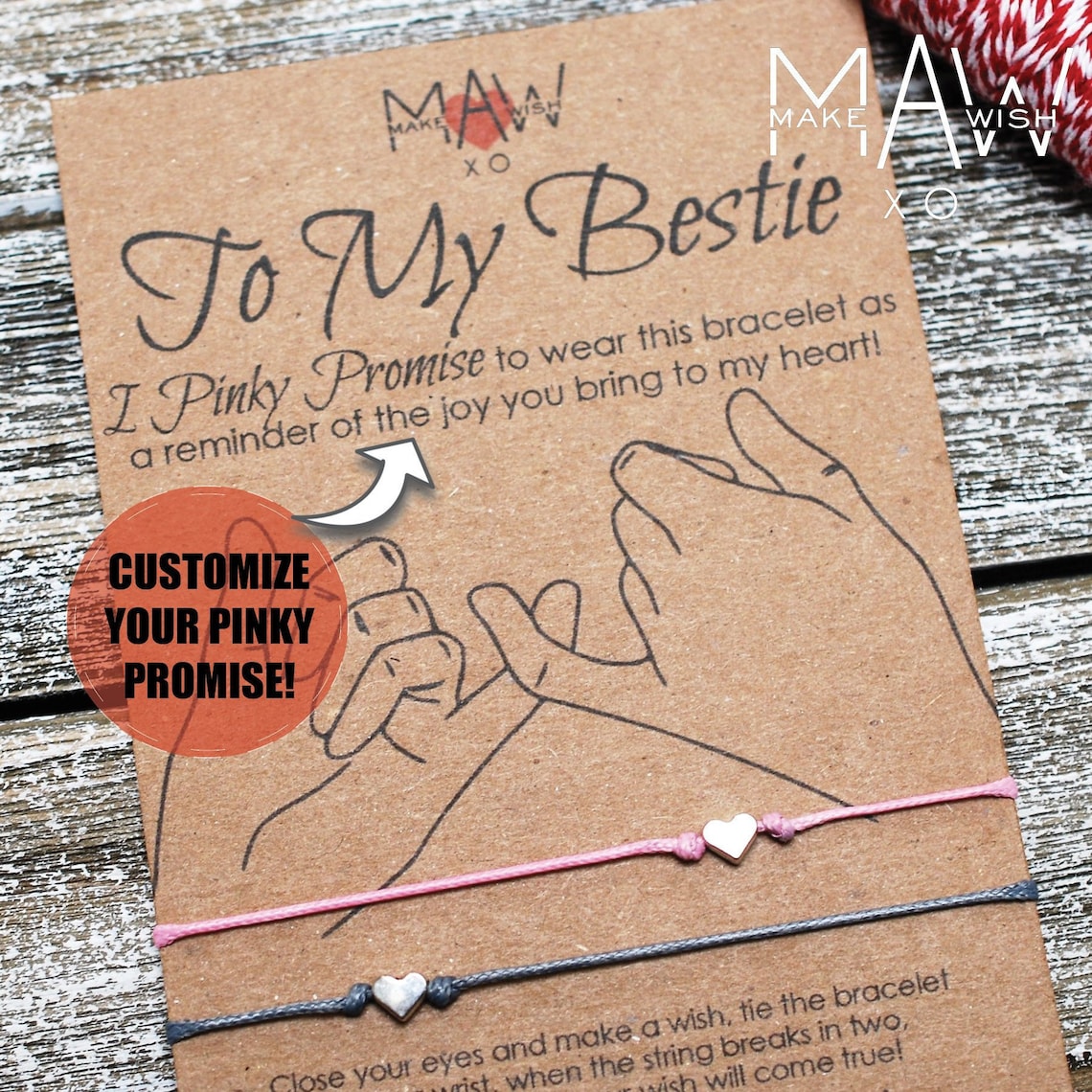 Pinky Promise Bracelet Best Friend Gifts Pinky Promise Wish | Etsy