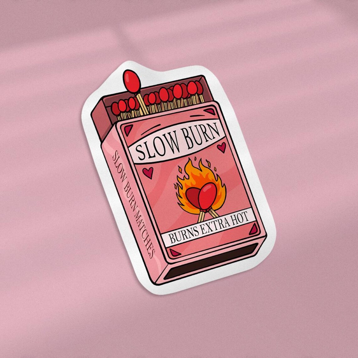 Slow Burn Matches Romance Sticker - Book Lover Vinyl Decal, Cute Book ...