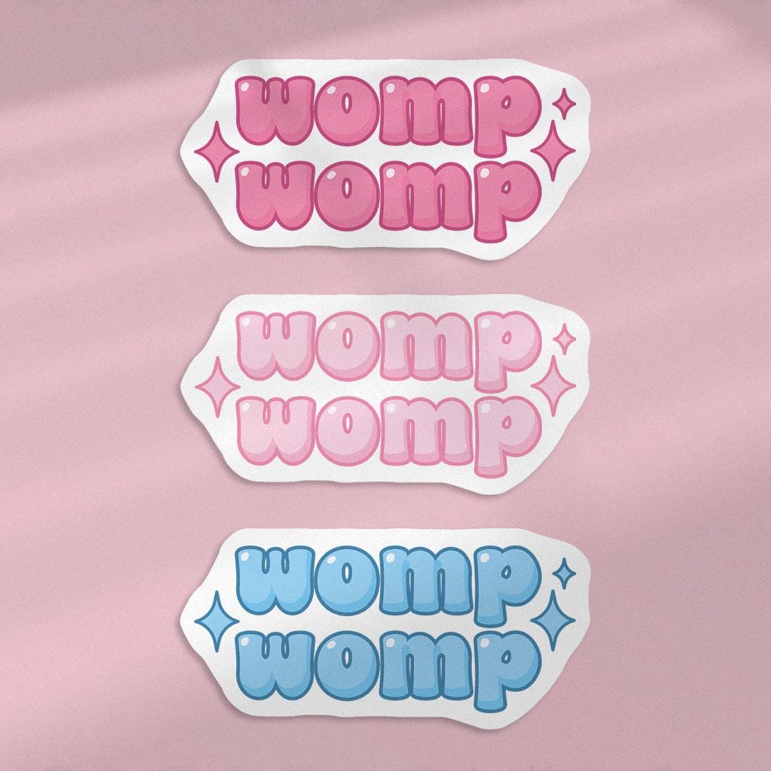 Sparkle Womp Womp Sticker – Funny Aesthetic Vinyl Sticker for Laptop ...