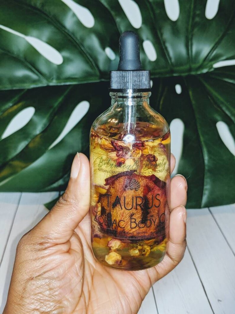 Zodiac Body Oil Moisturizer Floral or Shimmer Oils | Etsy