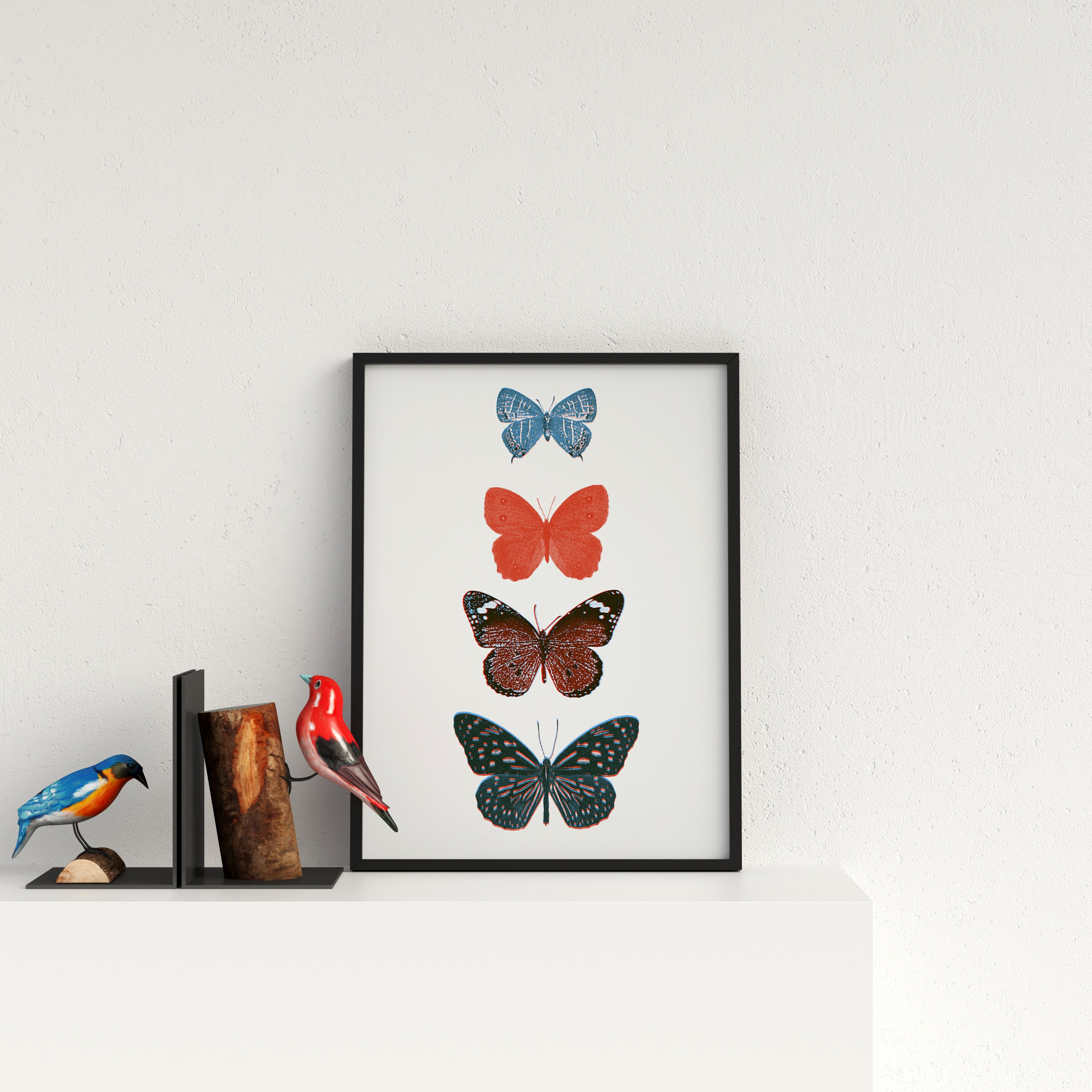 Screenprints Prints Small Serigraph Prints. Set of Butterfly Screen ...