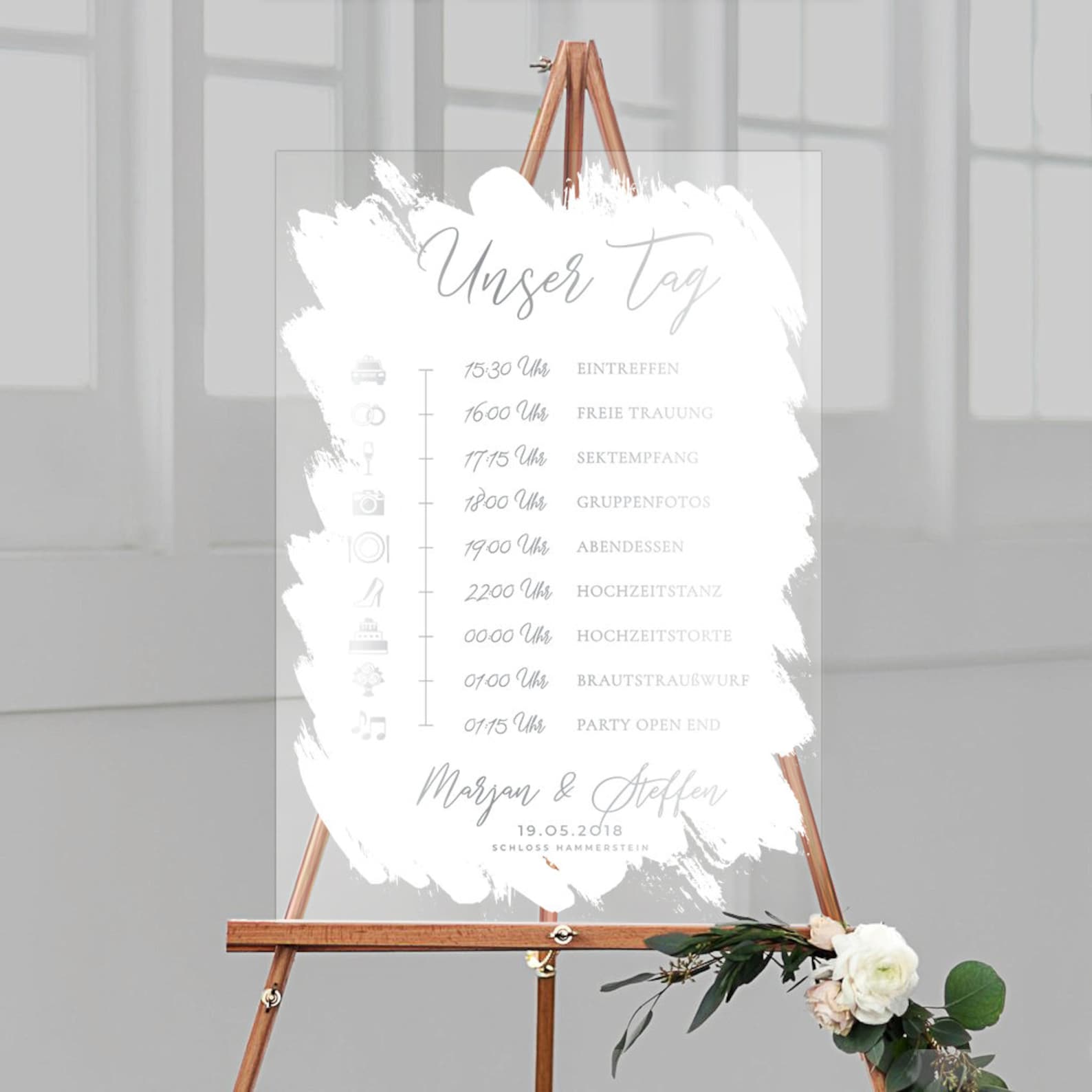 Ablaufplan zur Hochzeit personalisiert mit euren individuellen ...