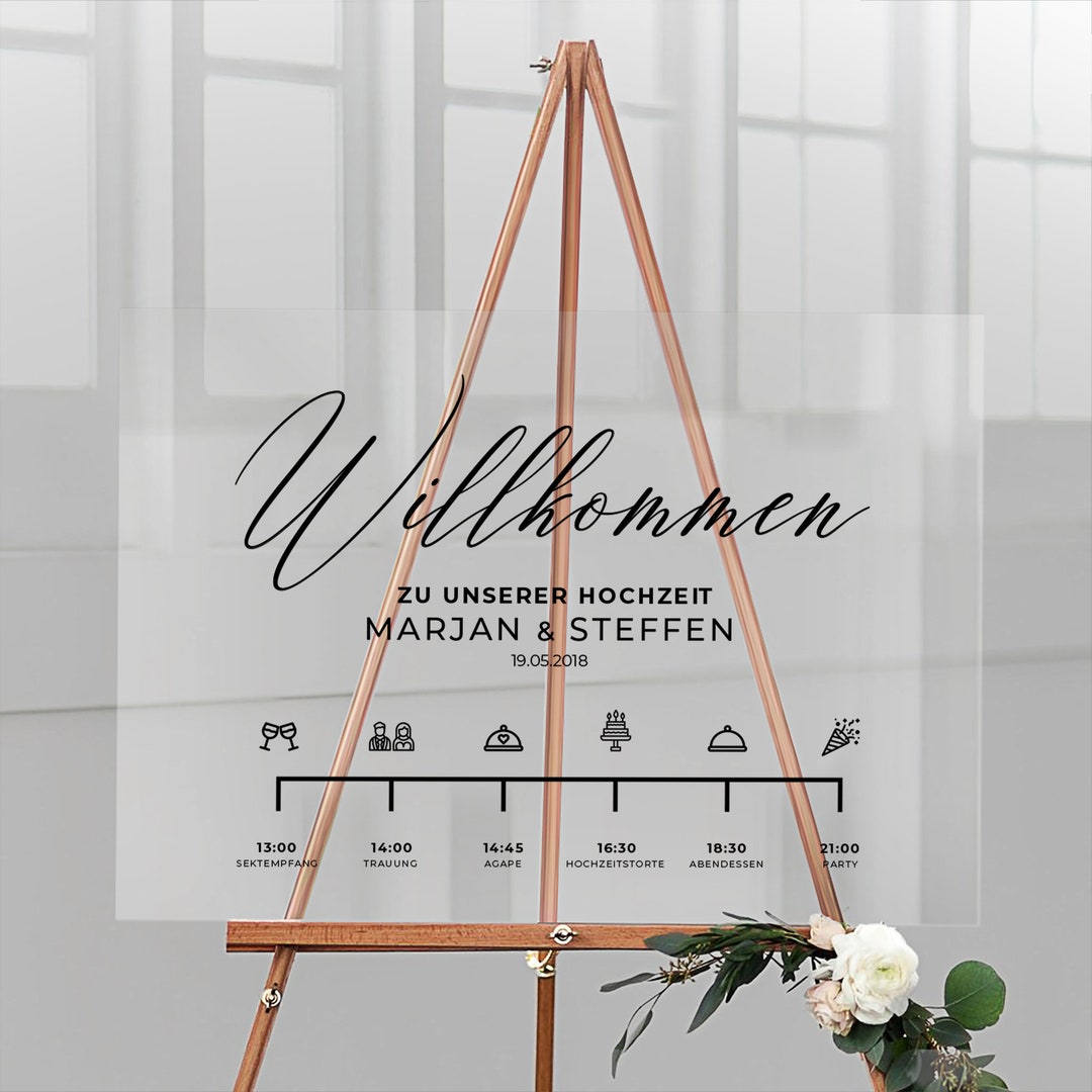 Ablaufplan zur Hochzeit personalisiert mit euren individuellen ...