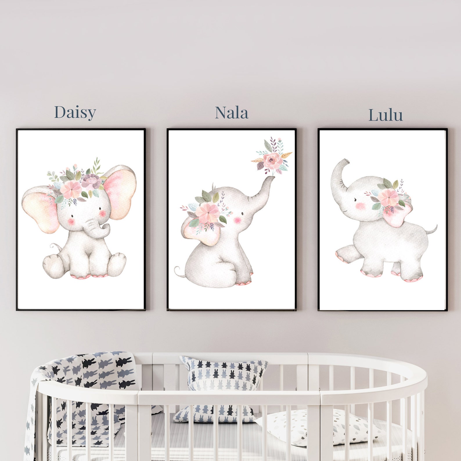 DIGITAL DOWNLOAD Printable Cute Elephant Nursery Art Print | Etsy