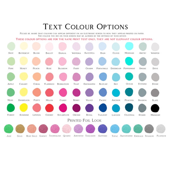 Color Chart With Names For Kids