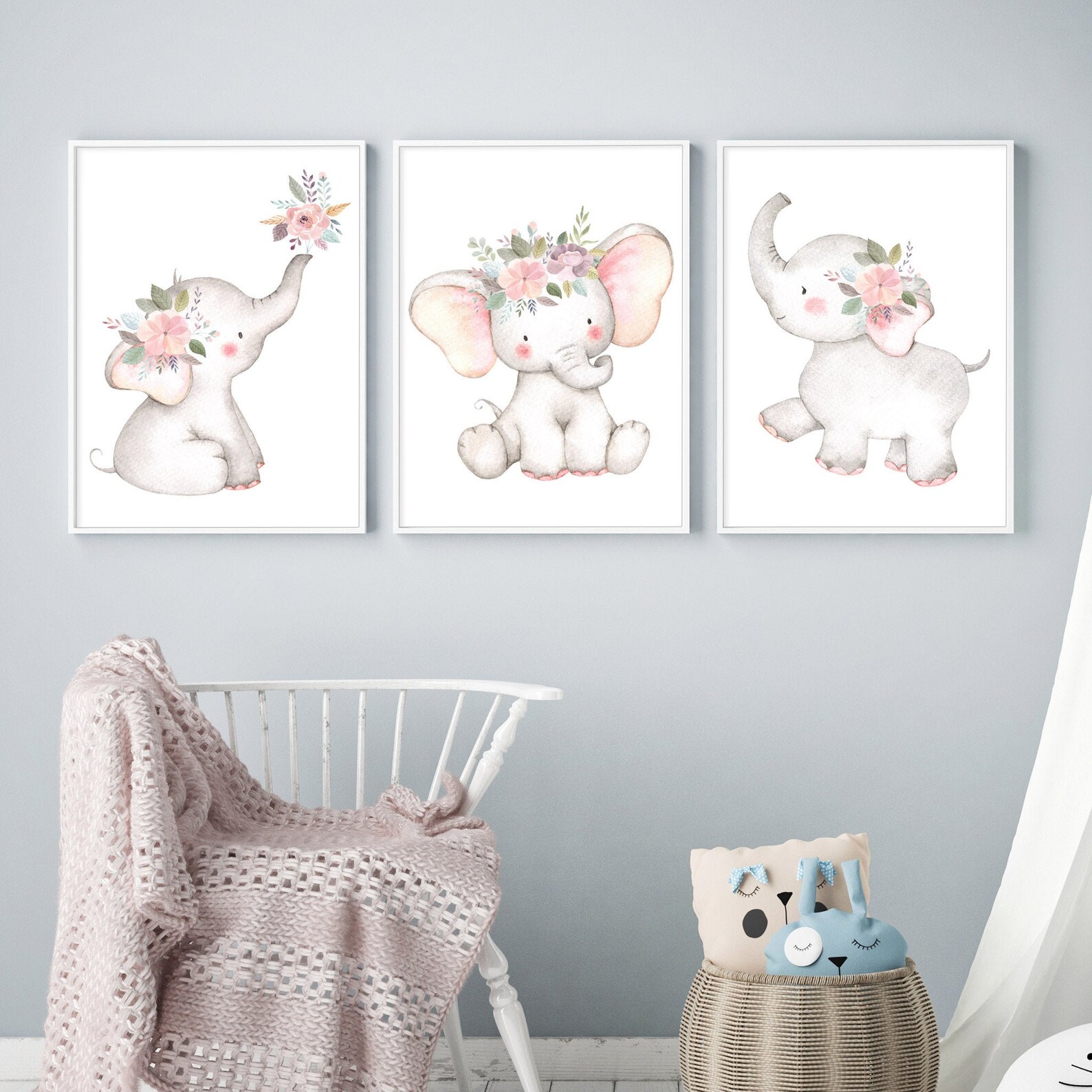 DIGITAL DOWNLOAD Printable Cute Elephant Nursery Art Print | Etsy