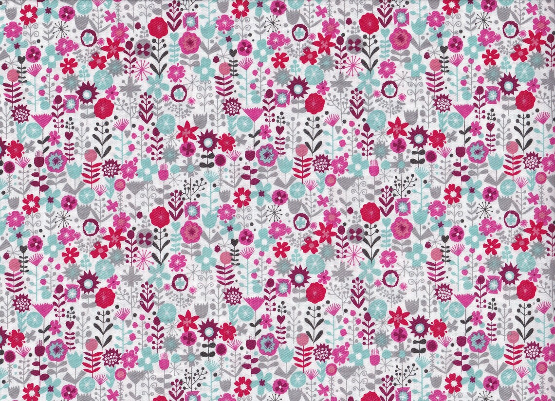 Patchworkstoff Baumwolle klein geblümt Streublümchen | Etsy