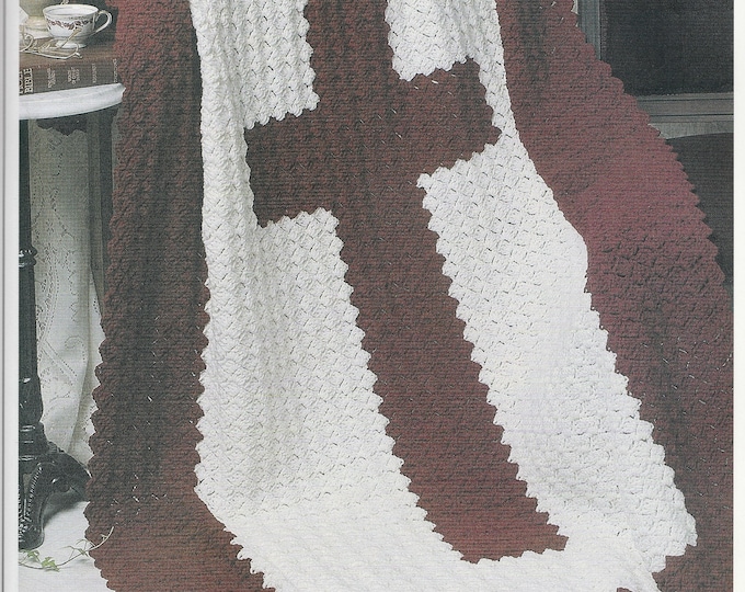 Crochet Afghan Blanket Pattern With Cross Motif , Pdf Instant Download ...