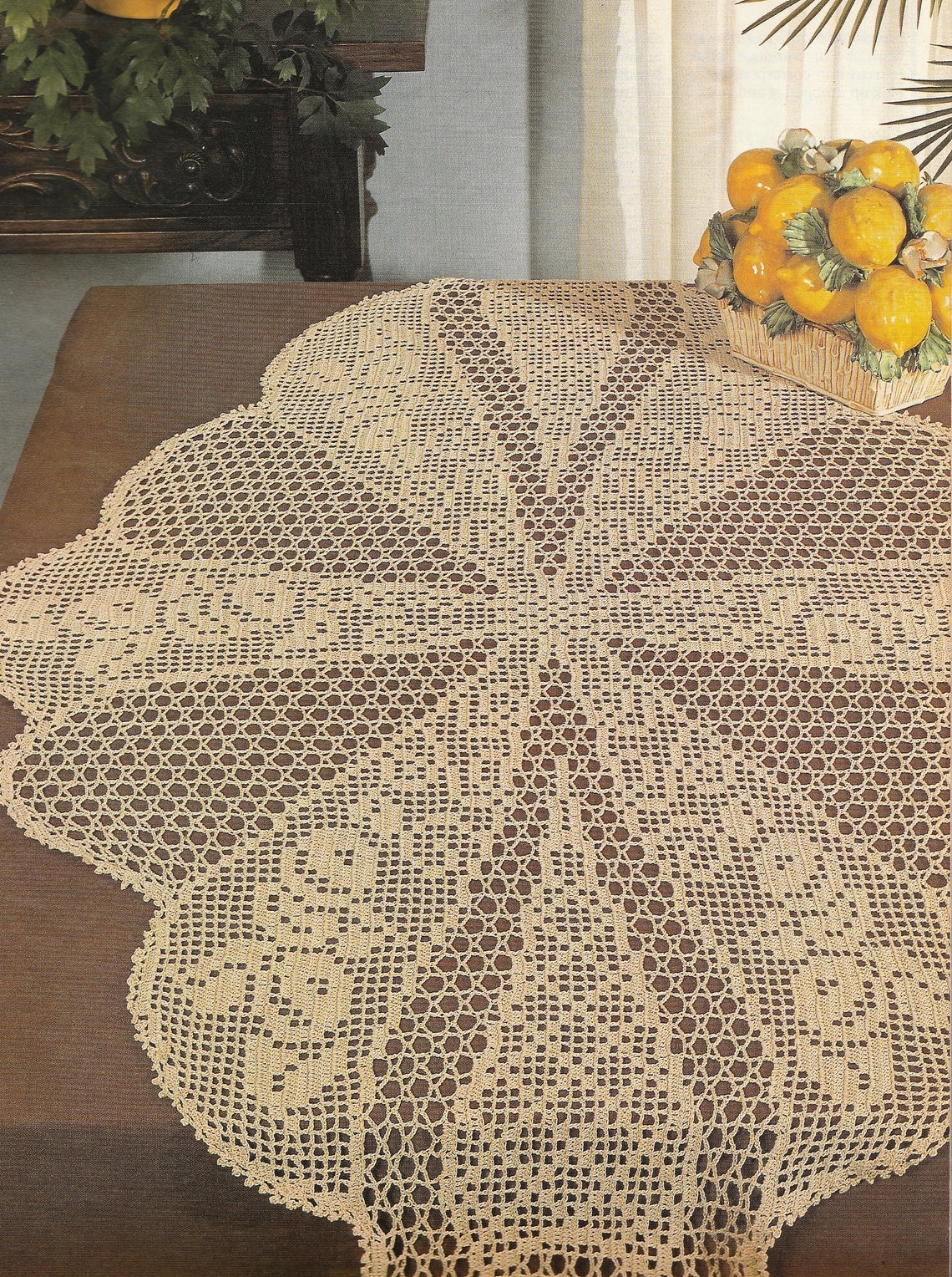 Crochet Table Center Piece Pattern, Floral Motif, Pdf Instant Download ...