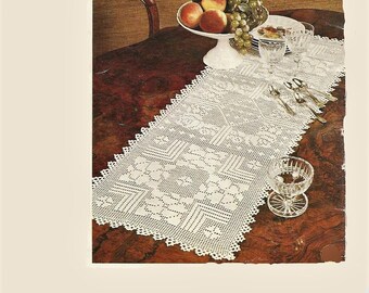 Crochet Table Center Piece Pattern Floral Motif Pdf Instant | Etsy