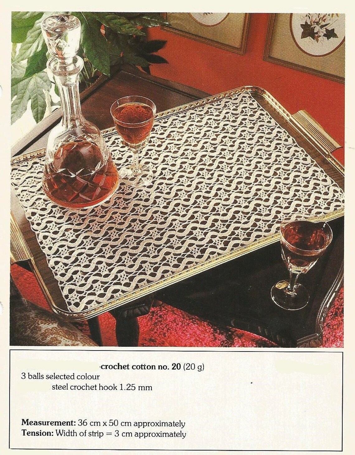 Crochet Tray Cloth Pattern, Pdf Instant Download. - Etsy