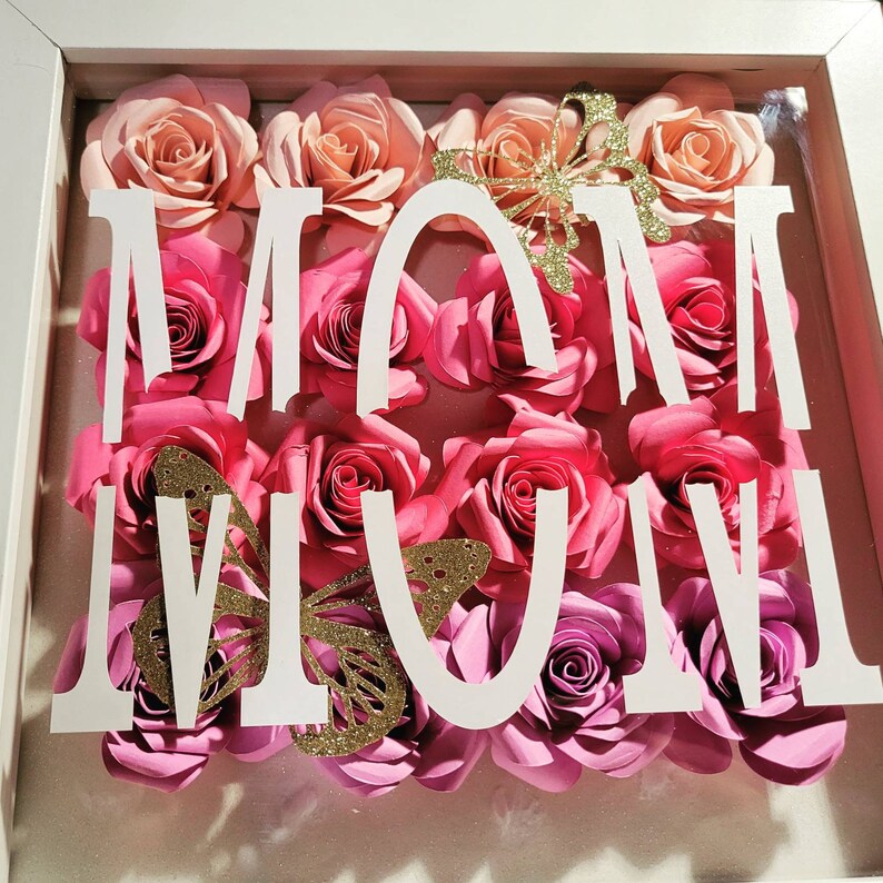 Mom Shadow Box | 8x8 Flower Box | Personalized Shadow Box | Gift for ...