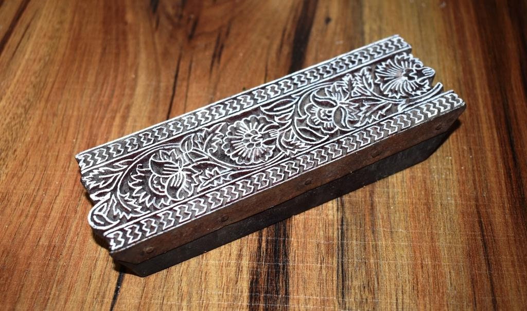 Indian Wooden Hand Block Print Stamp Antique Fine Floral Border - Etsy