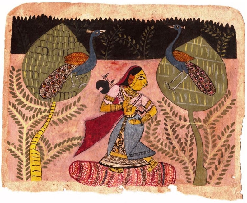 Buy Vintage Old Paper Handwritten Manuscript Page With Painting Online ...