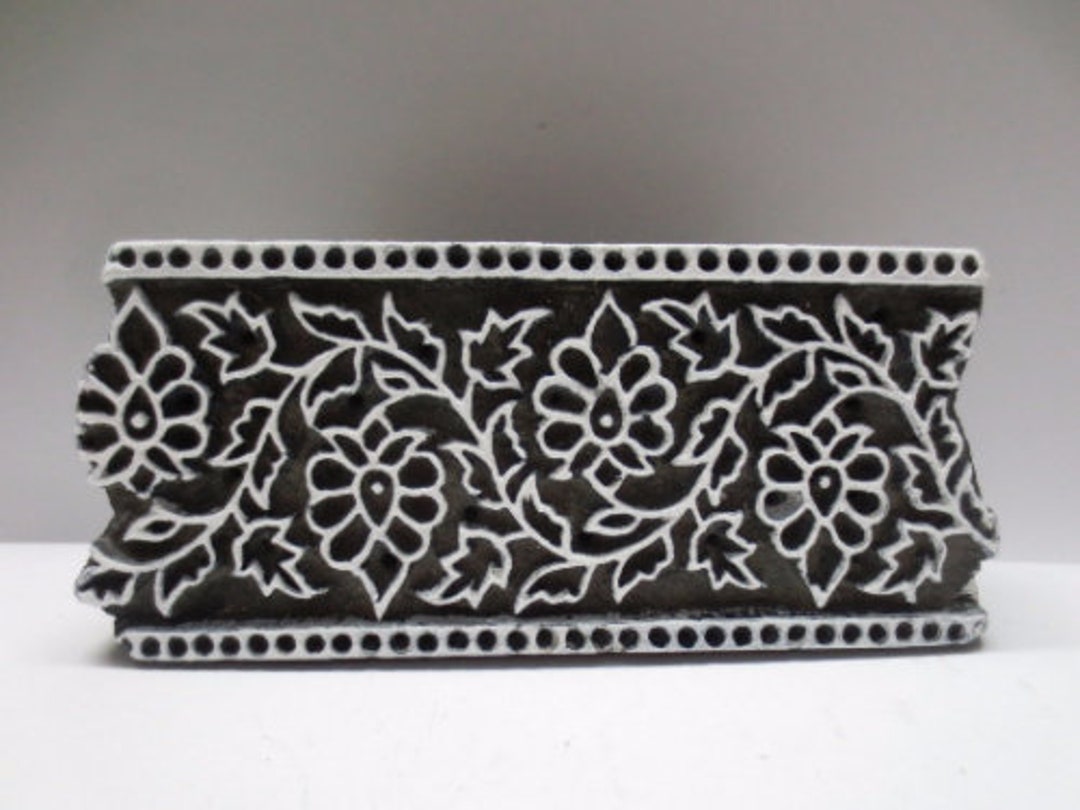 Indian Wooden Hand Block Printing Stamp Ethnic Floral Design Border - Etsy