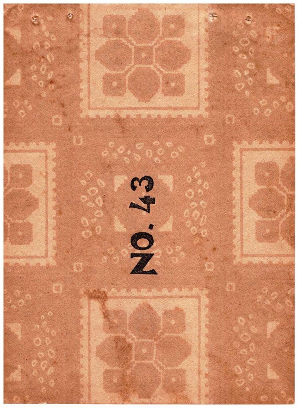 Vintage Print Hand Colored Wallpaper Catalogue Design Pattern Sample No ...