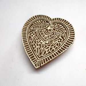 Heart Shape Wooden Block, Hand Carved Wood Stamp, Indian Printing Block ...