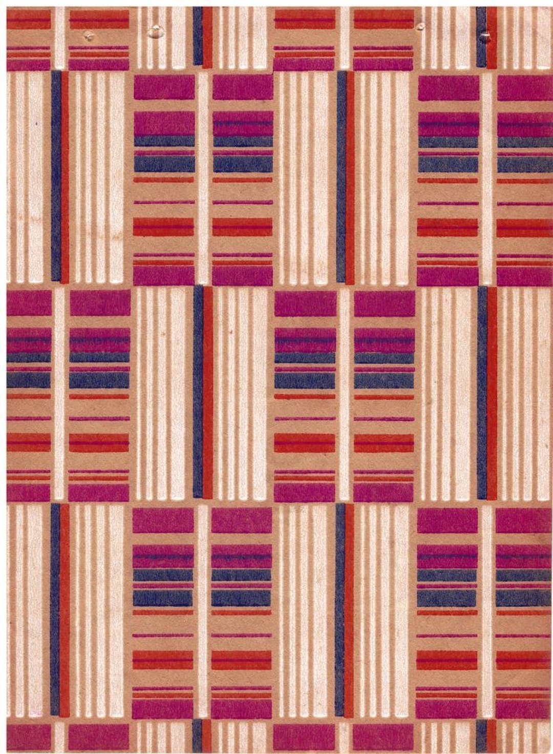 Vintage Print Hand Colored Wallpaper Catalogue Design Pattern Sample No ...