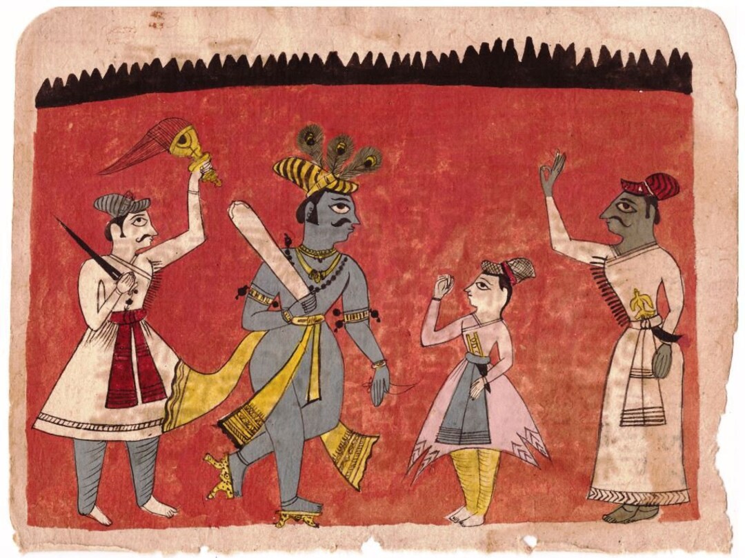 Ethnic Indian Miniature Painting Vintage Old Paper Handwritten ...