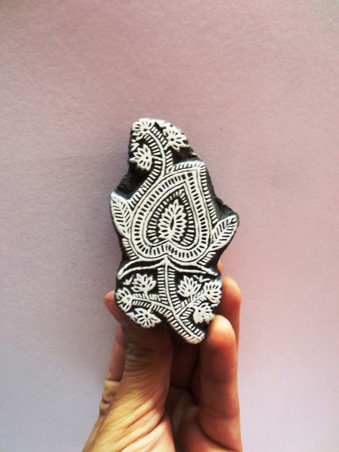 Indian Wooden Hand Block Print Stamp Antique Fine Carving Floral - Etsy