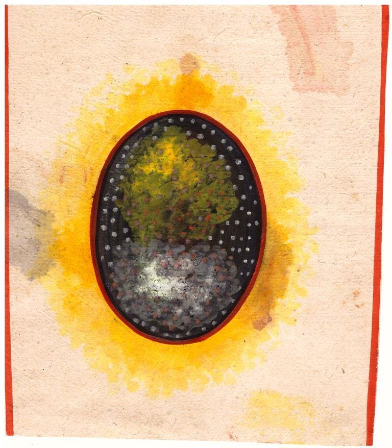 Tantra Painting on Old Paper Indian Spiritual Art Cosmic Energy Art ...