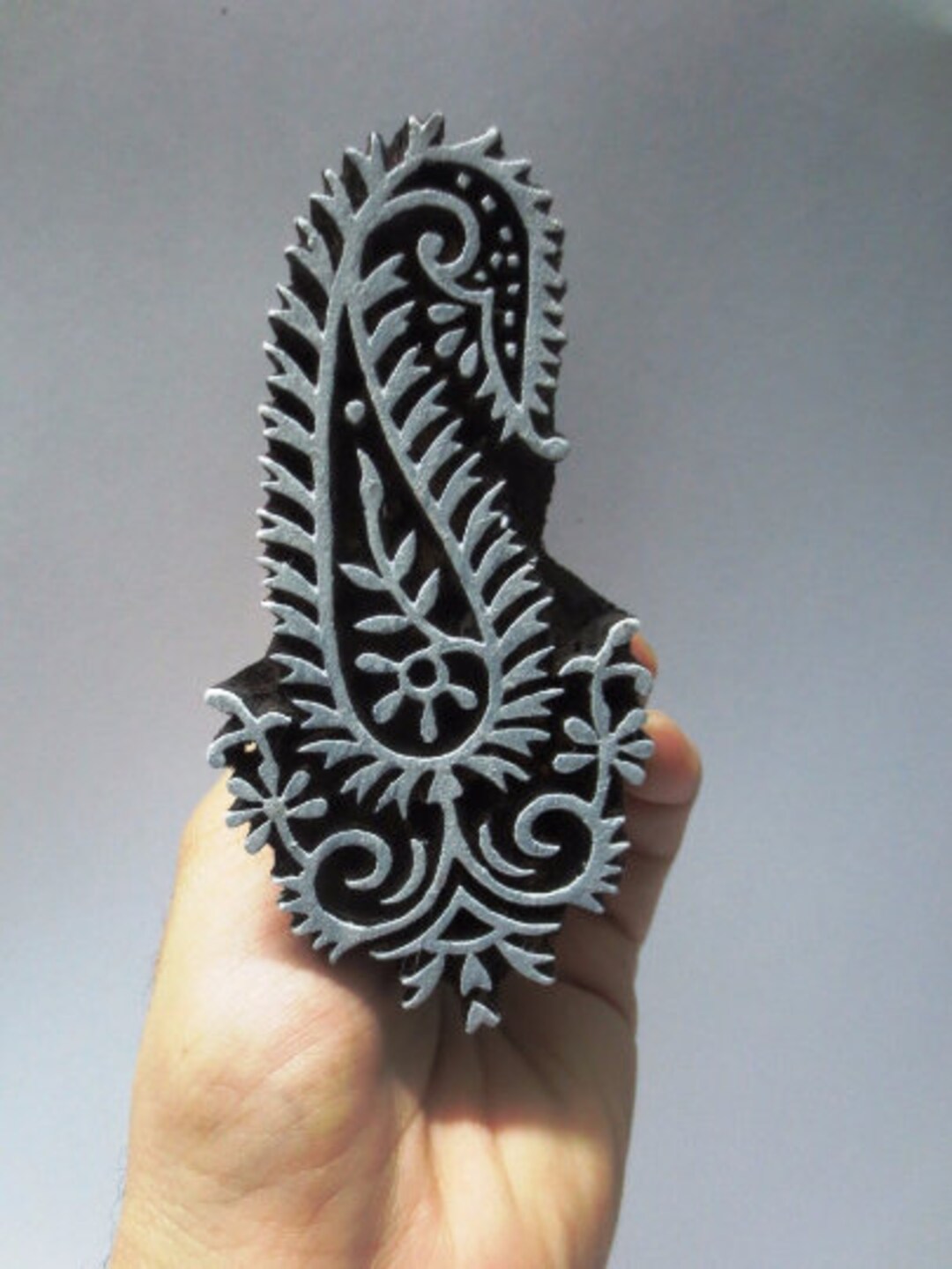 Indian Wooden Hand Block Print Stamp Vintage Paisley Leaf Motif - Etsy