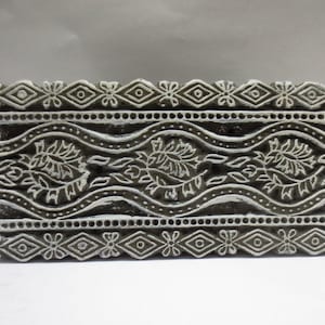 Indian Wood Hand Block Print Stamp Bold Carving Ethnic Border - Etsy
