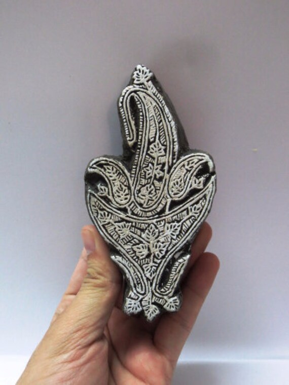 Indian Wooden Hand Block Print Stamp Antique Fine Art Paisley | Etsy