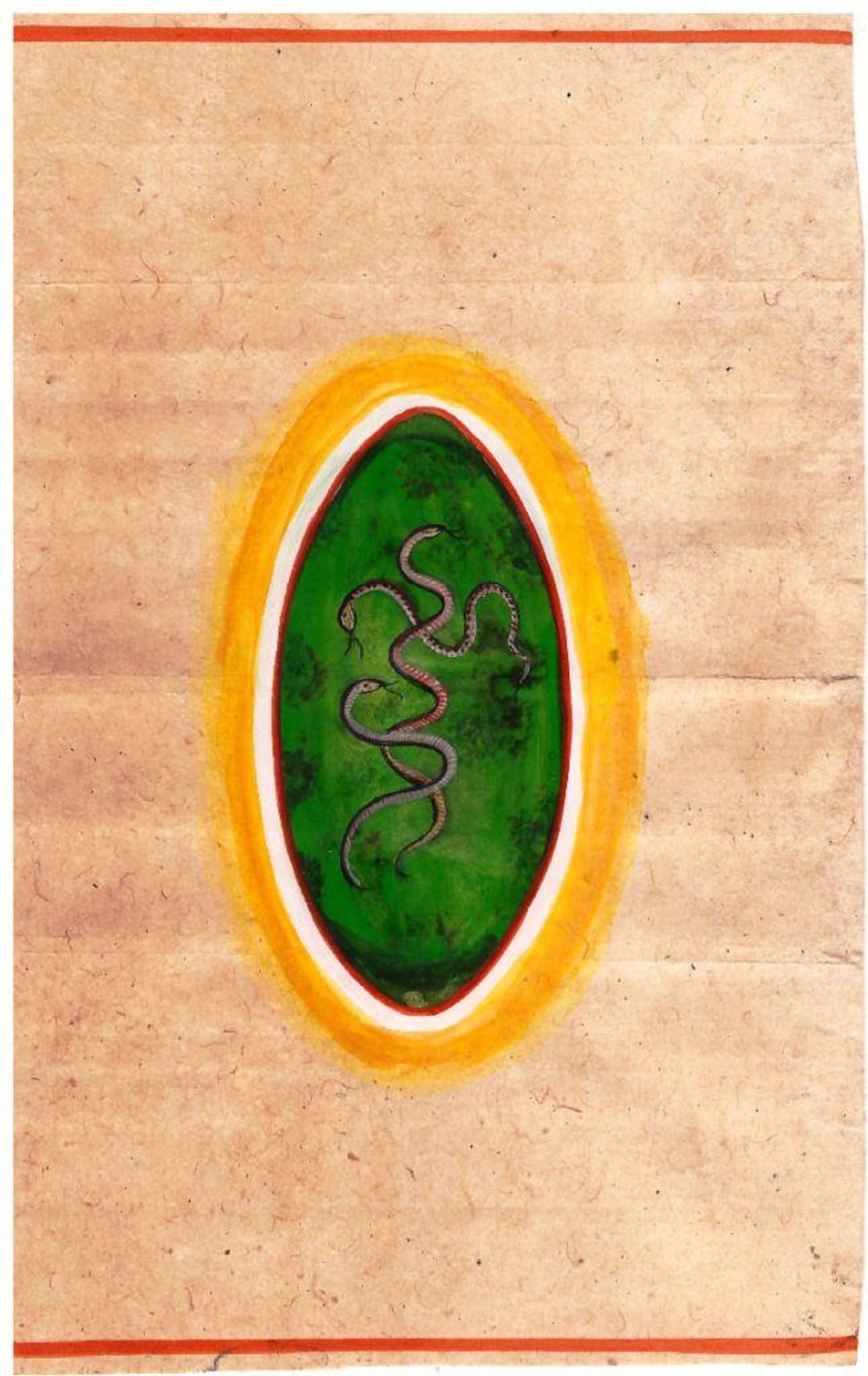 Tantra Painting on Old Paper Indian Spiritual Art Cosmic Energy Art ...