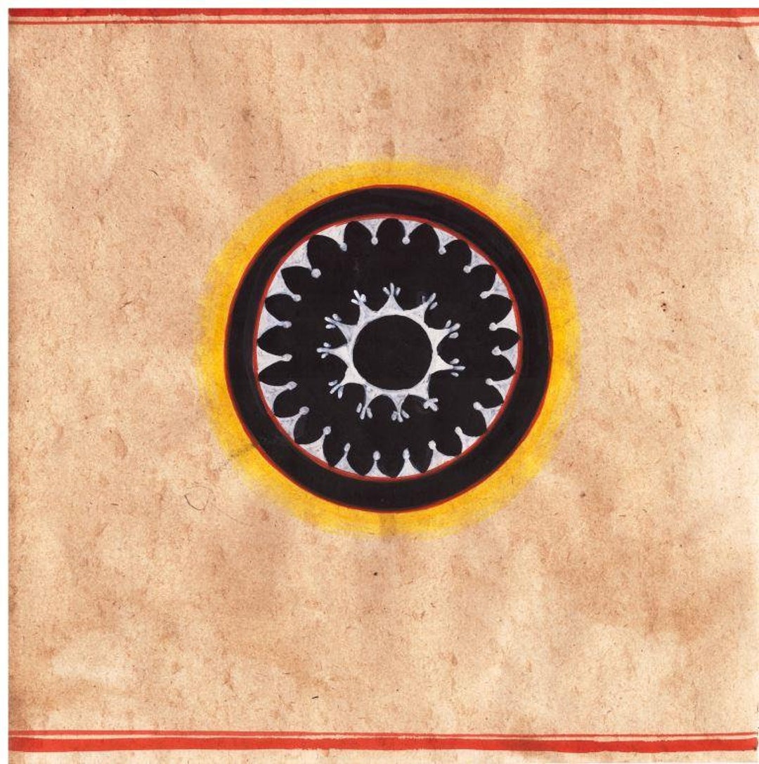 Tantra Painting on Old Paper Indian Spiritual Art Cosmic Energy Art ...