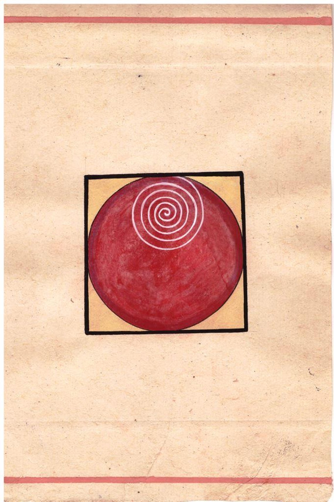 Tantra Painting on Old Paper Indian Spiritual Art Cosmic Energy Art ...