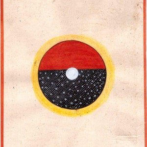 Tantra Painting on Old Paper Indian Spiritual Art Cosmic Energy Art ...