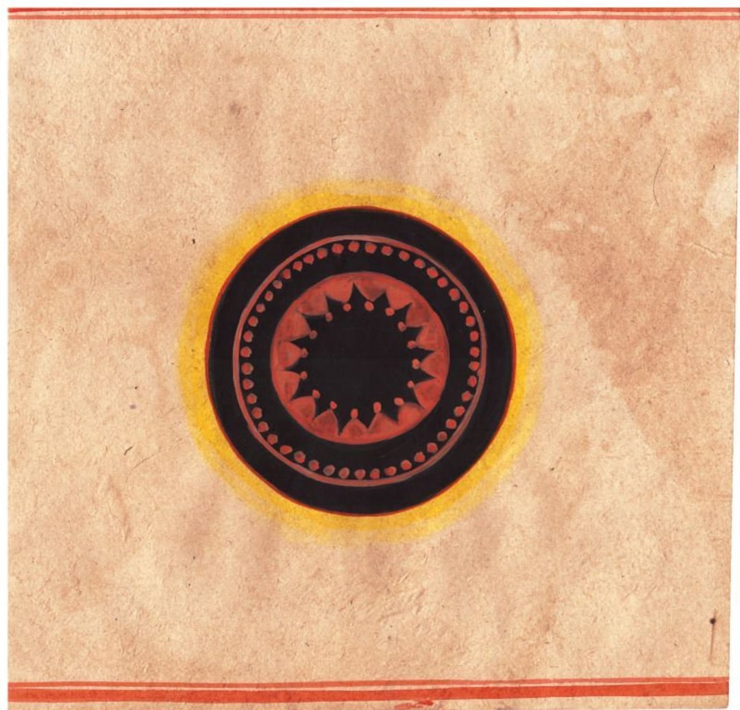 Tantra Painting on Old Paper Indian Spiritual Art Cosmic Energy Art ...