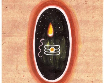 Tantra Painting on Old Paper Indian Spiritual Art Cosmic Energy Art ...
