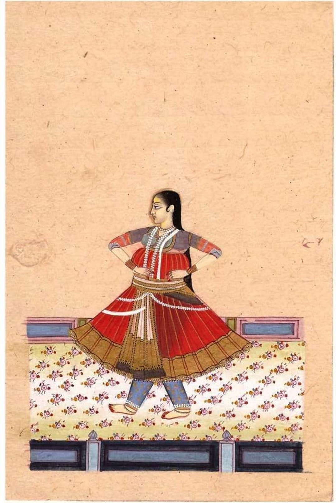 Rare Indian Miniature Painting Fine Detailed Work Beautiful Women in ...