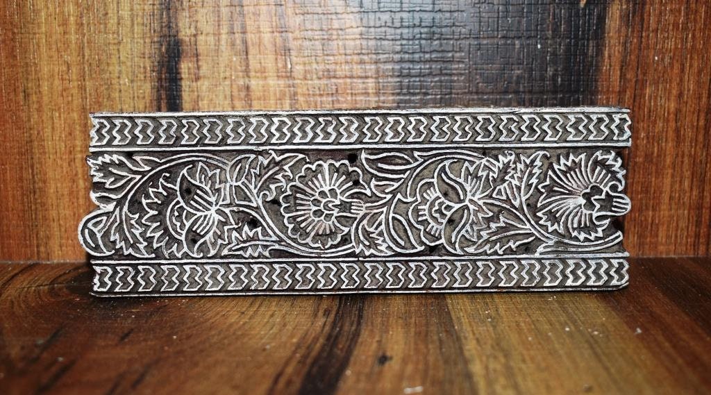 Indian Wooden Hand Block Print Stamp Antique Fine Floral Border - Etsy