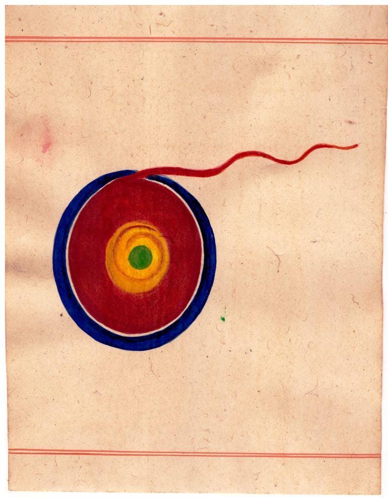 Tantra Painting on Old Paper Indian Spiritual Art Cosmic Energy Art ...