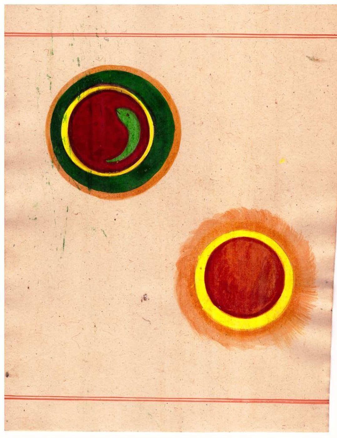 Tantra Painting on Old Paper Indian Spiritual Art Cosmic Energy Art ...